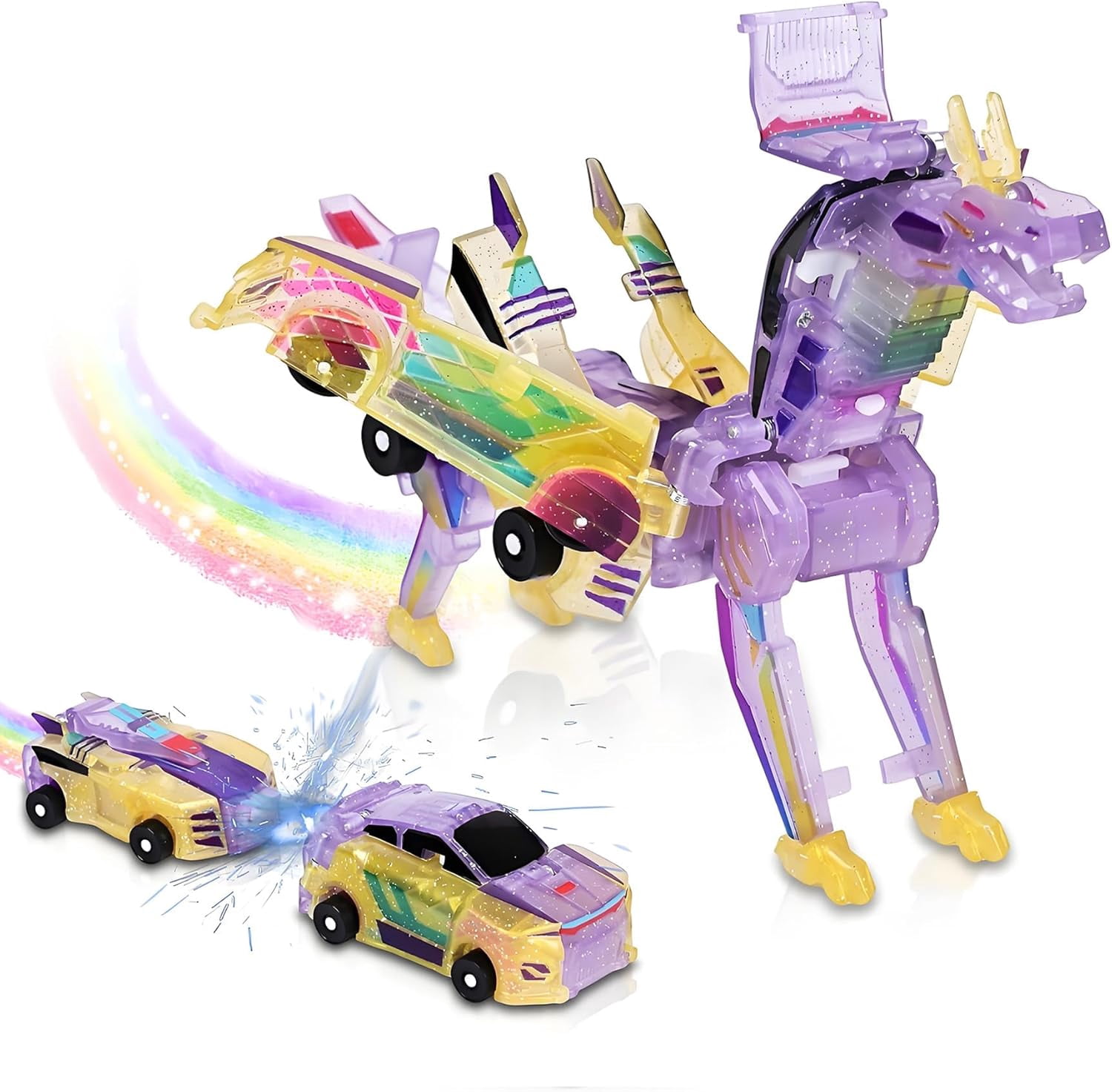 Funtogether Toys Dinosaur Collision Transforming Car, Crash & Transform ...