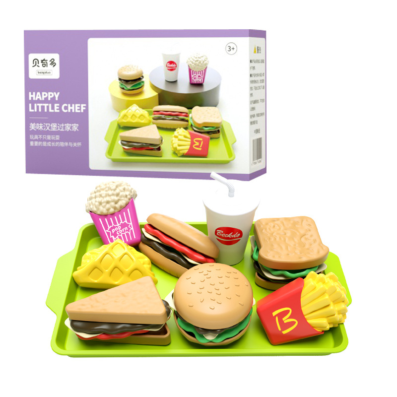 Funtogether Toys Pretend Play Food Set, 8-Piece Detachable Fast Food ...