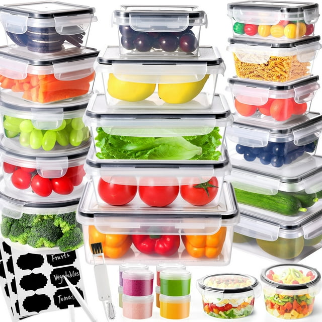Funtopia 52 Pcs Food Storage Containers Set, BPA-Free Plastic Meal Prep ...
