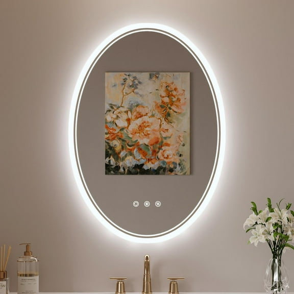 Funtouch Heart Shaped Vanity Mirror with Lights 24"x24", Heart Led ...