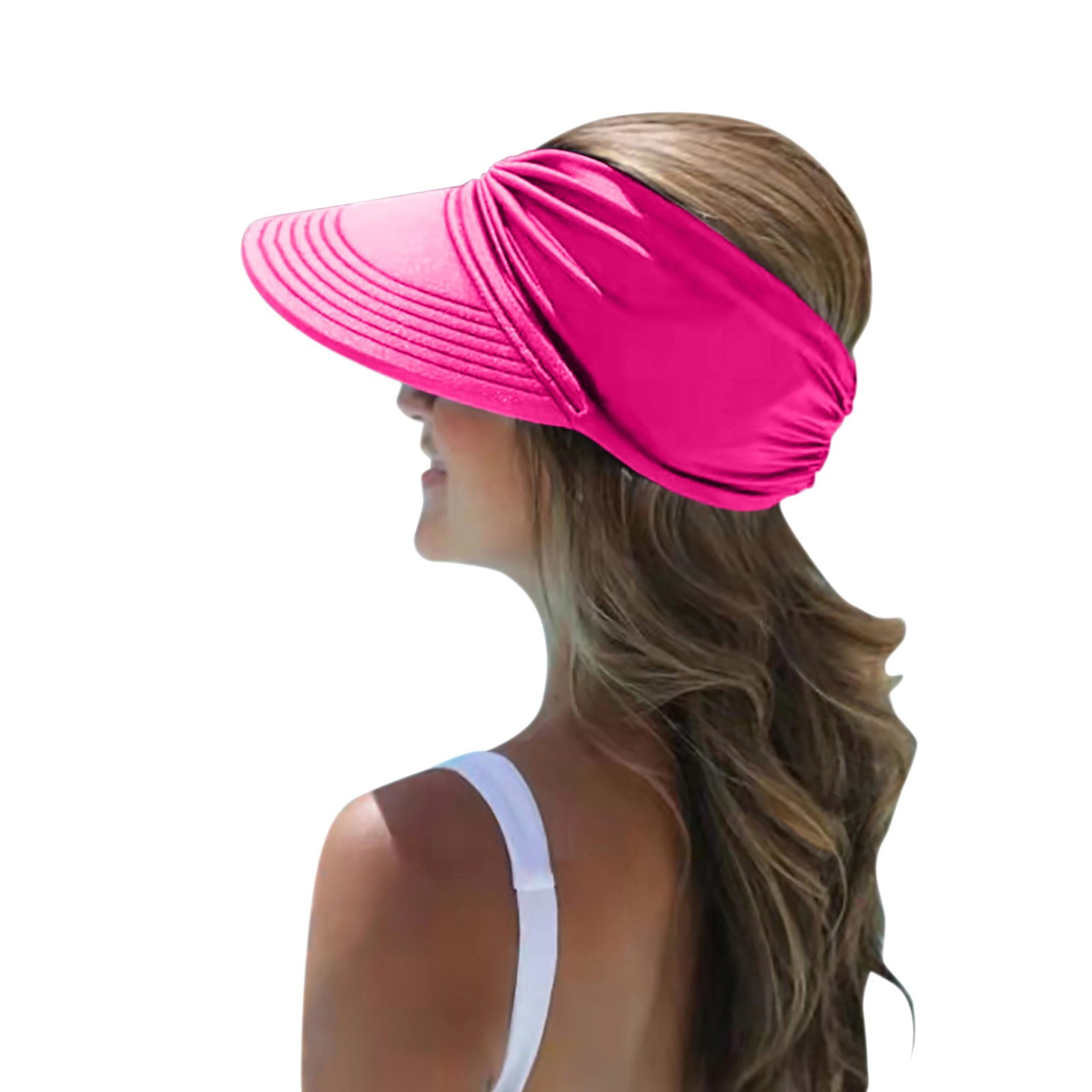 Funtoy Sun Hat Wide Brim Visor Beach Face Shield Sporty Solid Color ...
