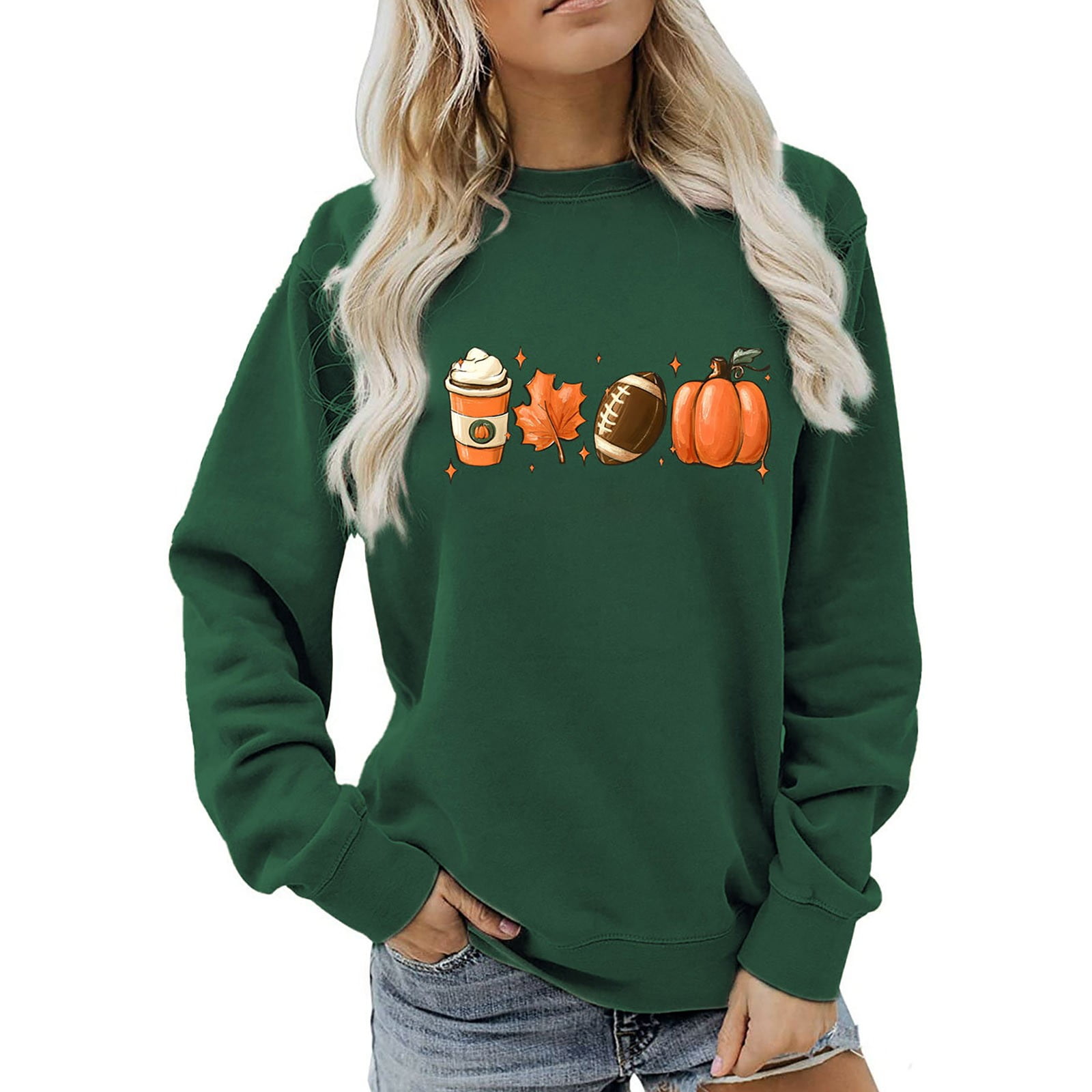 Funtoy Womens Sweatshirt Halloween Long Sleeve Shirts for Women Winter ...