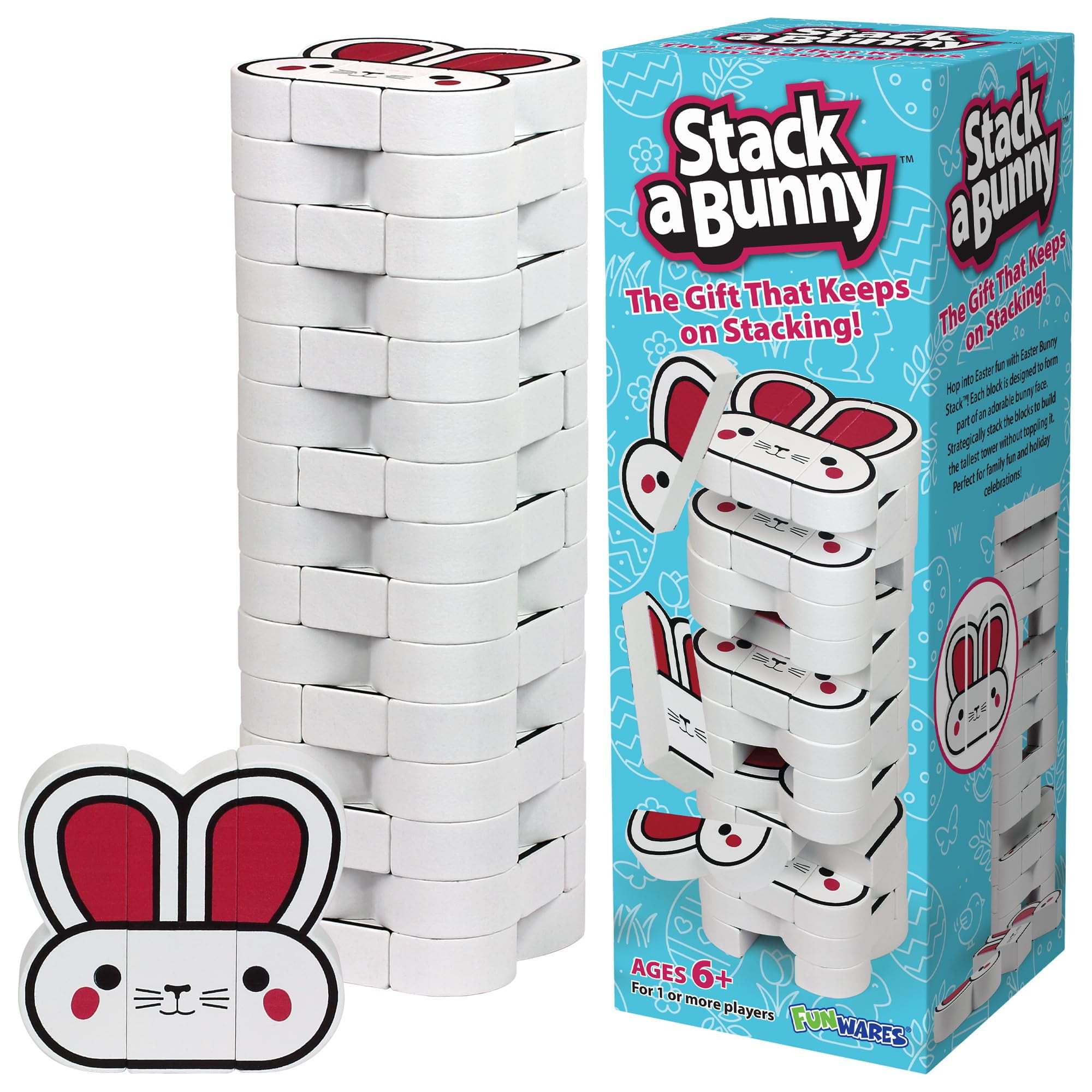 Funwares Wooden Blocks Stacking OIF8 Game, Tumbling Tower and Balance ...