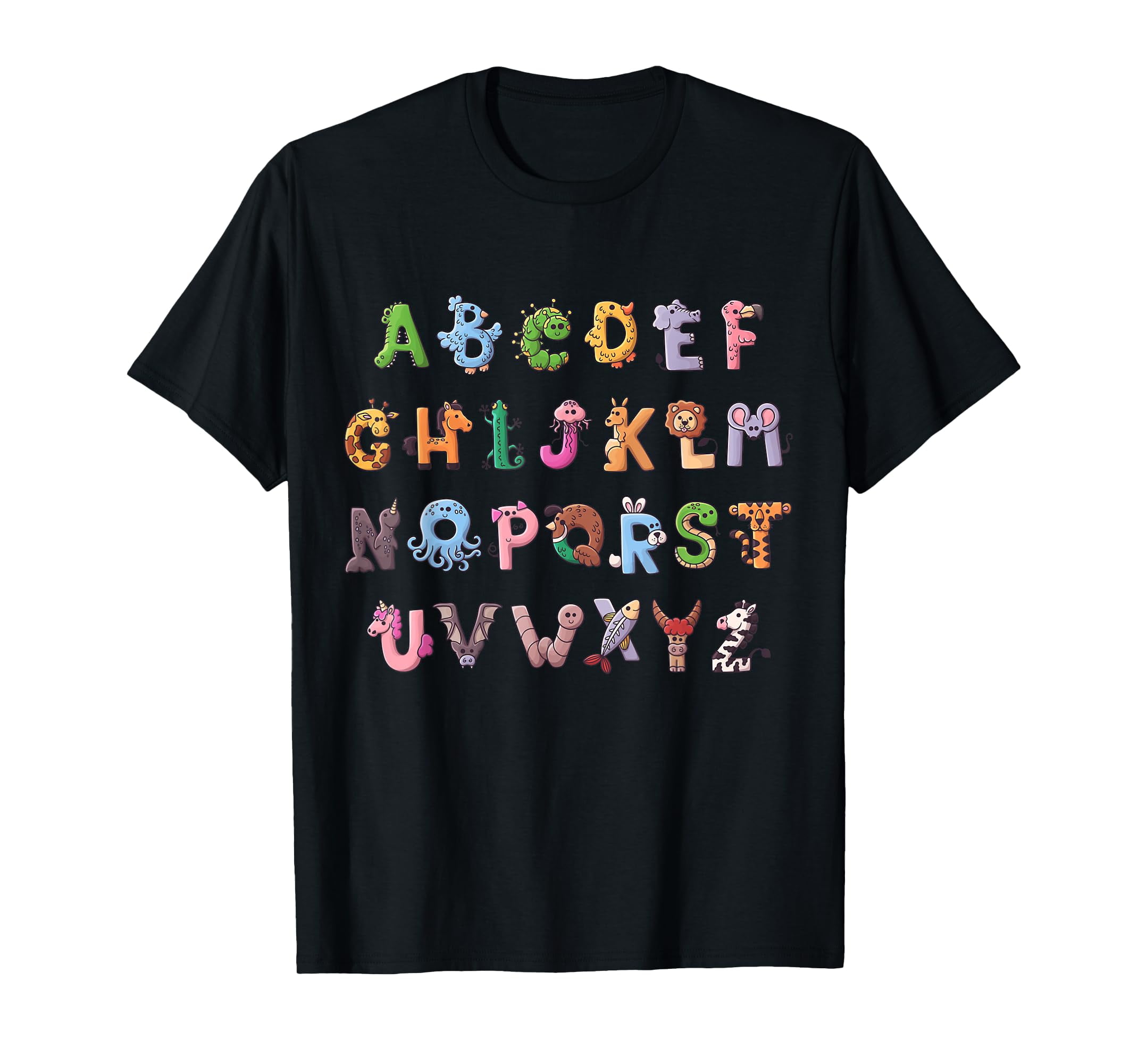 Funy Alphabet ABCs Animal Learning Kindergarten Teacher T-Shirt ...