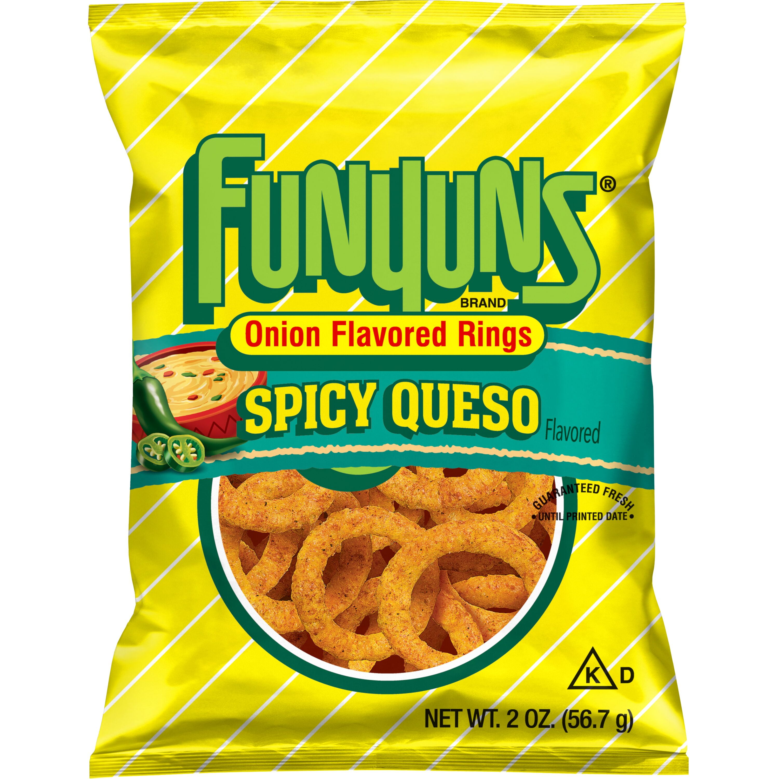 Funyuns Onion Flavored Rings Spicy Queso Flavor, 2 oz Bag - Walmart.com