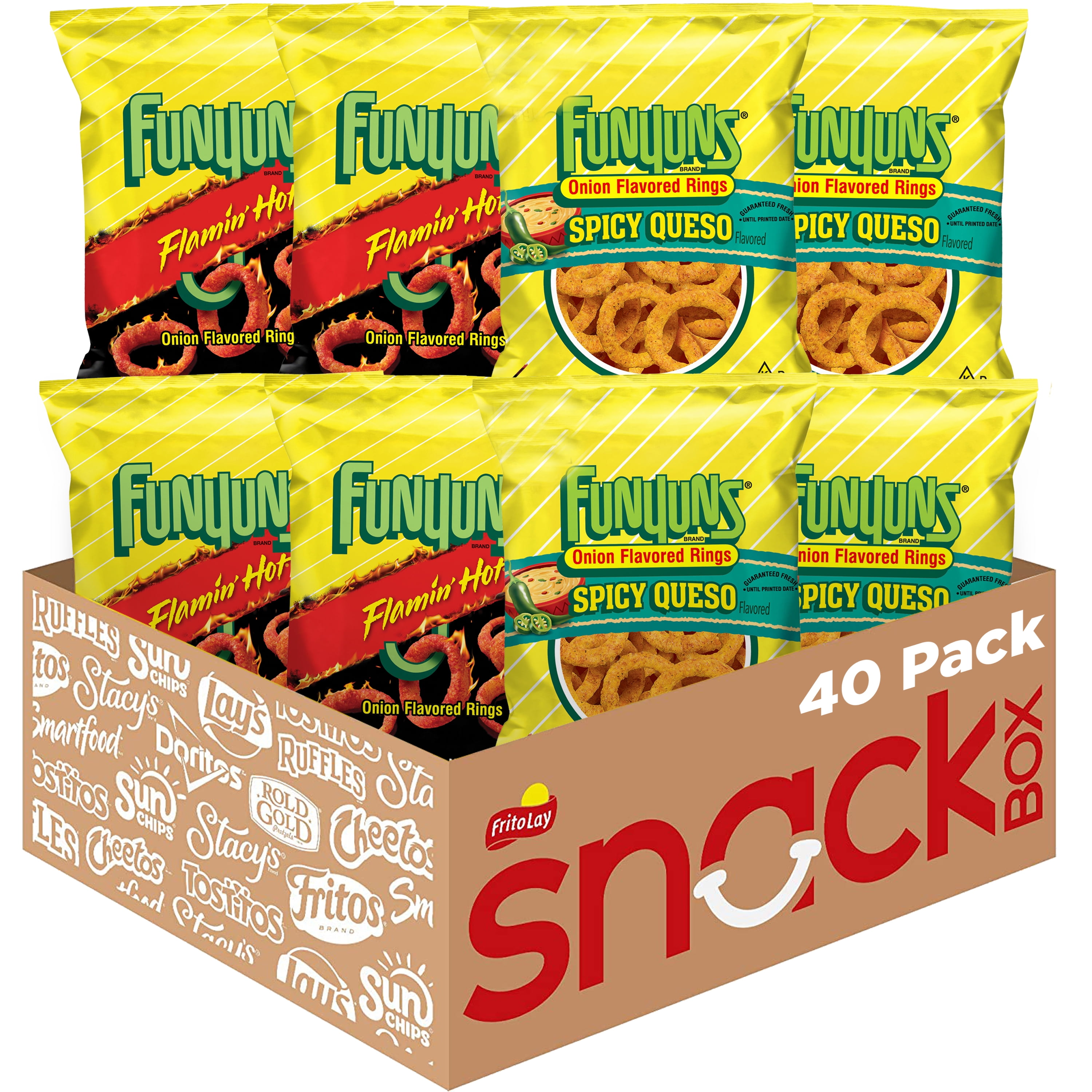 Funyuns Onion Rings, Hot & Original Mix, Lunch Size Snack Chips, Grab ...