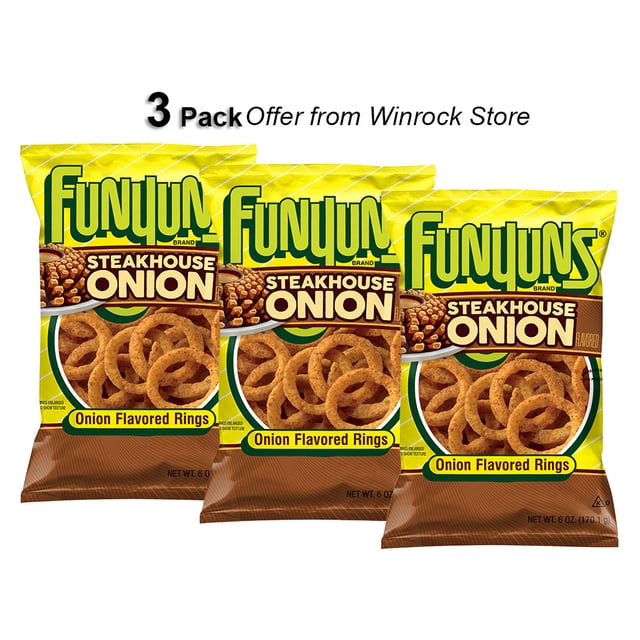 Funyuns Steakhouse Onion Flavored Rings, 6 oz (3 Pack) Free Gift from ...