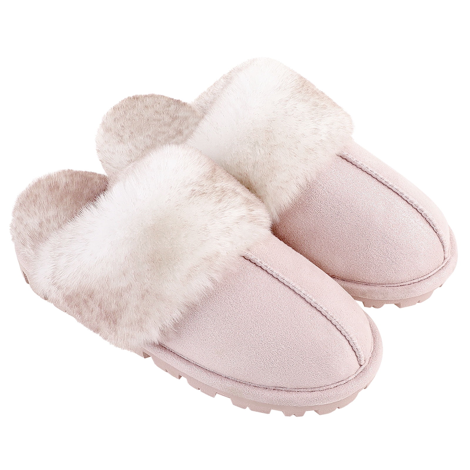 Fupioa Womens Slippers Memory Foam House Slippers for Women Indoor Outdoor Fuzzy Slippers Pink 9 ...