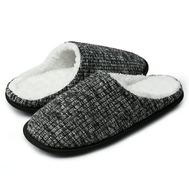 Men's Memory Foam House Slippers - Cozy, Fuzzy Bedroom Slip-on Loafer ...