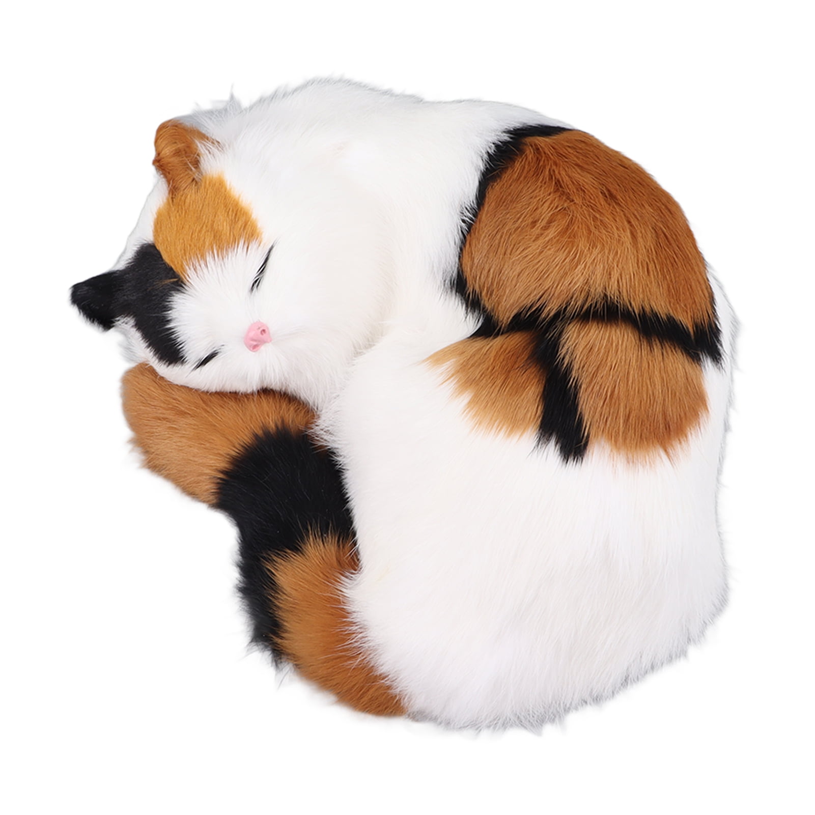 Fur Cat Figurine Simulation Innovative Hand Crafted Cute Fur Cat Statue ...