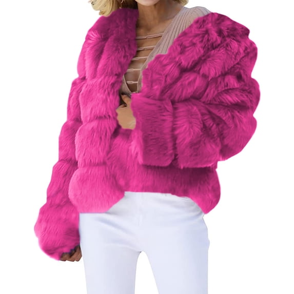 Fur Coat, Yigetop Womens Fall Open Front Cardigan Faux Fur Coat Vintage ...