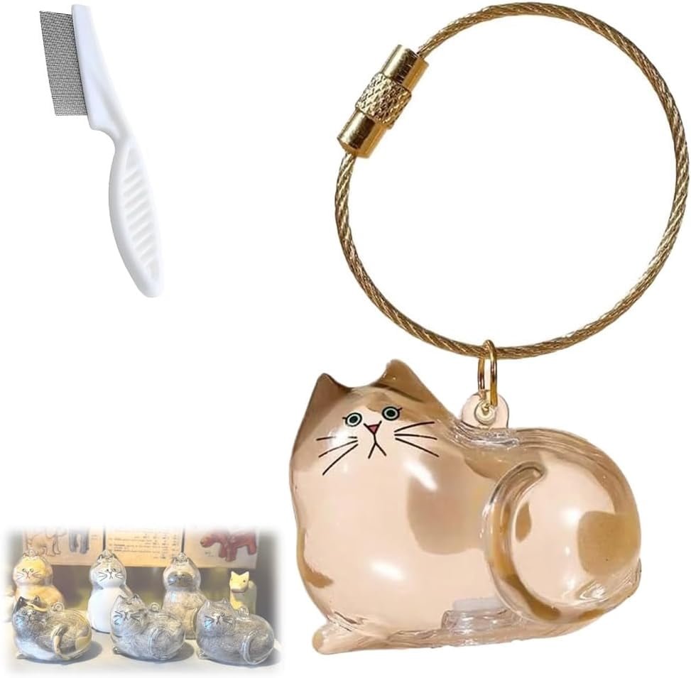 Fur-Ever Loved Cat Hair Memorial Pendant, Cat Fur Keepsake Capsule ...
