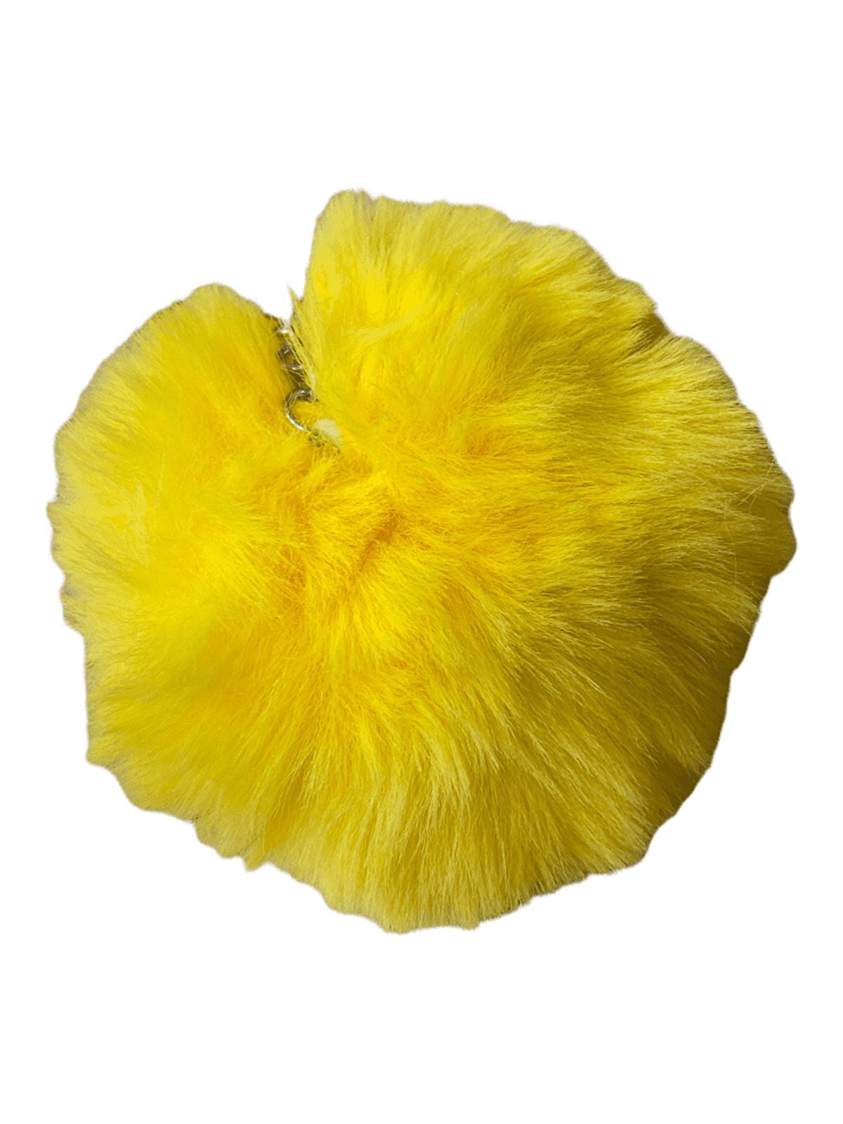 Fur Fuzzy Plush Ball Keychain Soft Furry Cute Pom Pom Key Ring Yellow ...