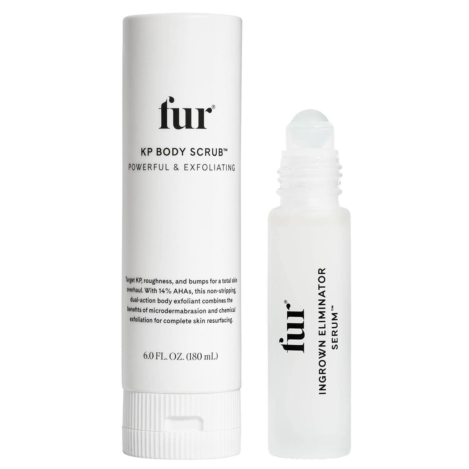 Fur KP Body Scrub MZF22 and Ingrown Eliminator Serum Rollerball Bundle ...