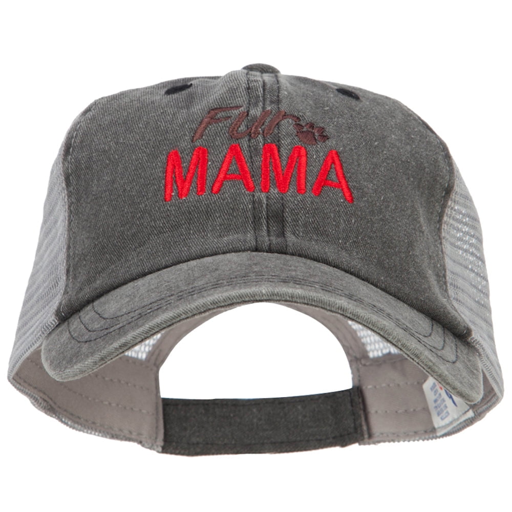 Fur Mama Embroidered Washed Twill Trucker Cap - Black Grey OSFM ...