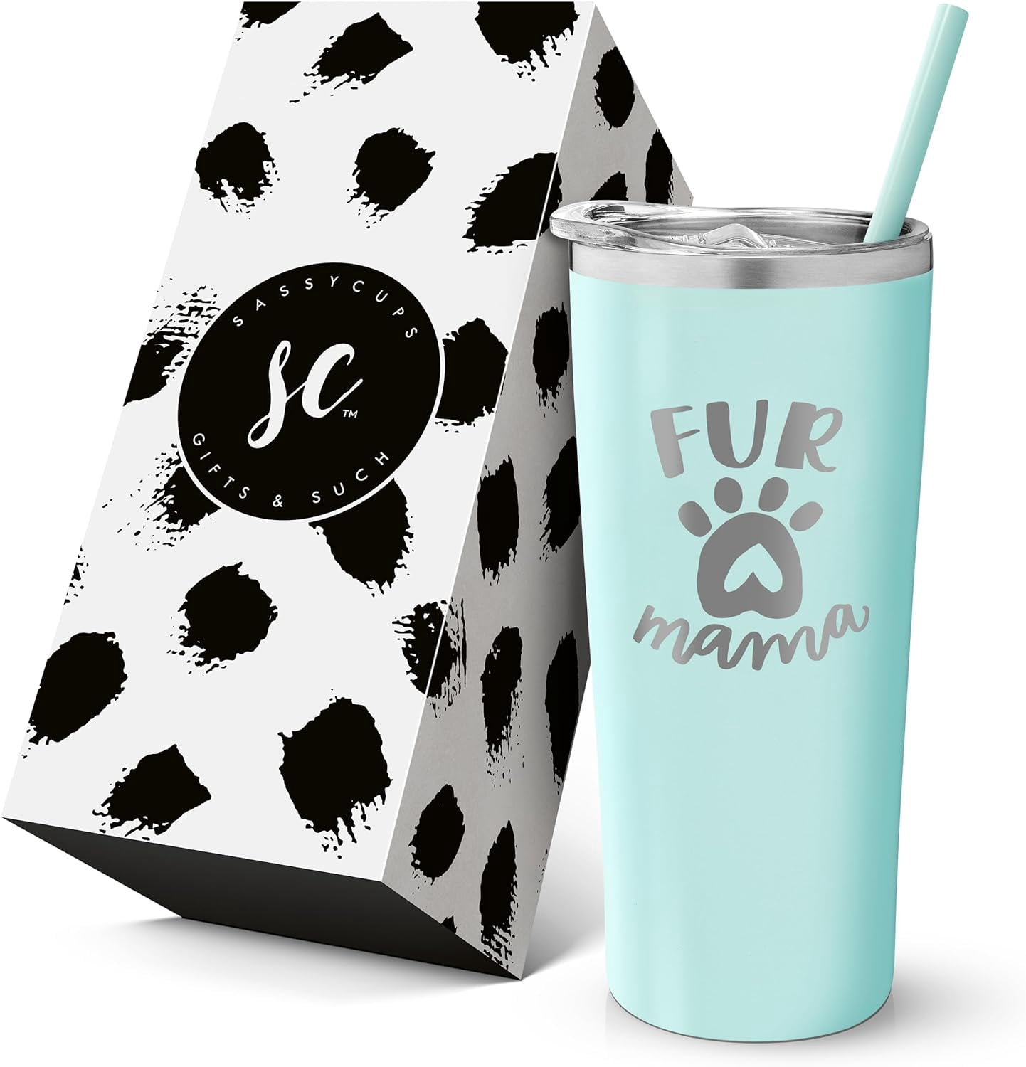 Fur Mama Insulated Stainless Steel Tumbler with Lid and Straw ...