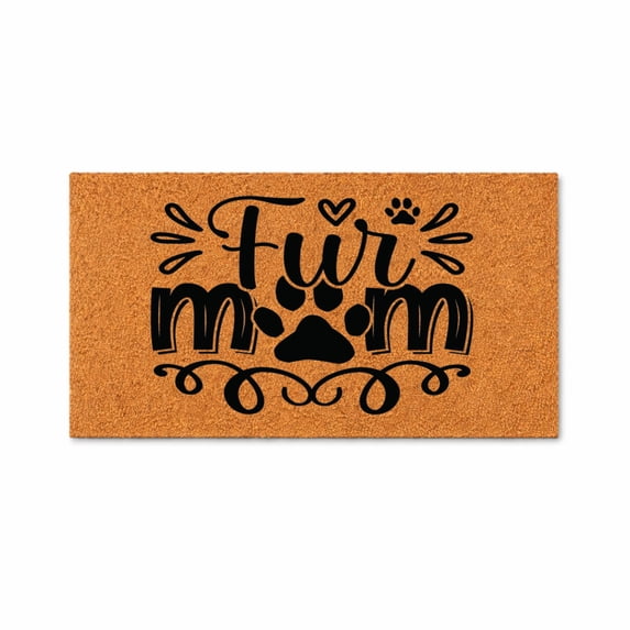 Fur Mom Doormat, Welcome Mat, Outdoor Entry Rug, Front Porch Decor, Dog ...