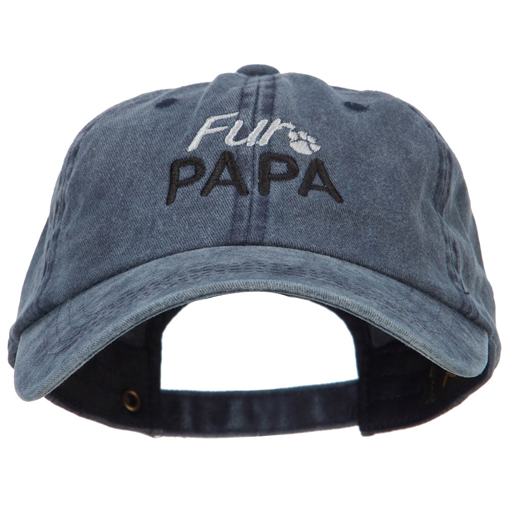 Fur Papa Embroidered Washed Cotton Twill Cap - Navy OSFM - Walmart.com