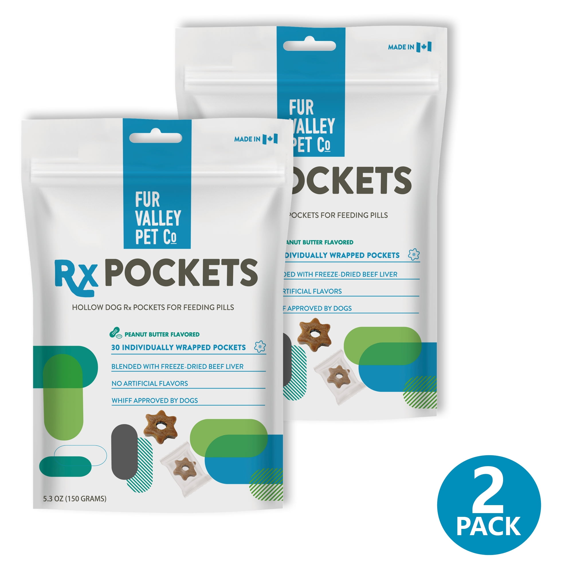 Fur Valley Pet Co. Rx Pockets Peanut Butter 5.3 oz * 2 Packs - Walmart.com