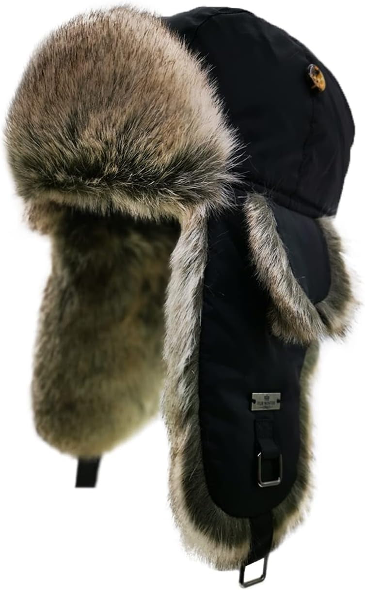 Fur Winter Trapper Hat,Unisex Taslon Faux Fur Aviator Ski Trapper ...