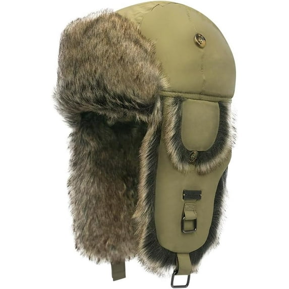 Fur Winter Trapper Hat,Unisex Taslon Faux Fur Aviator Ski Trapper ...