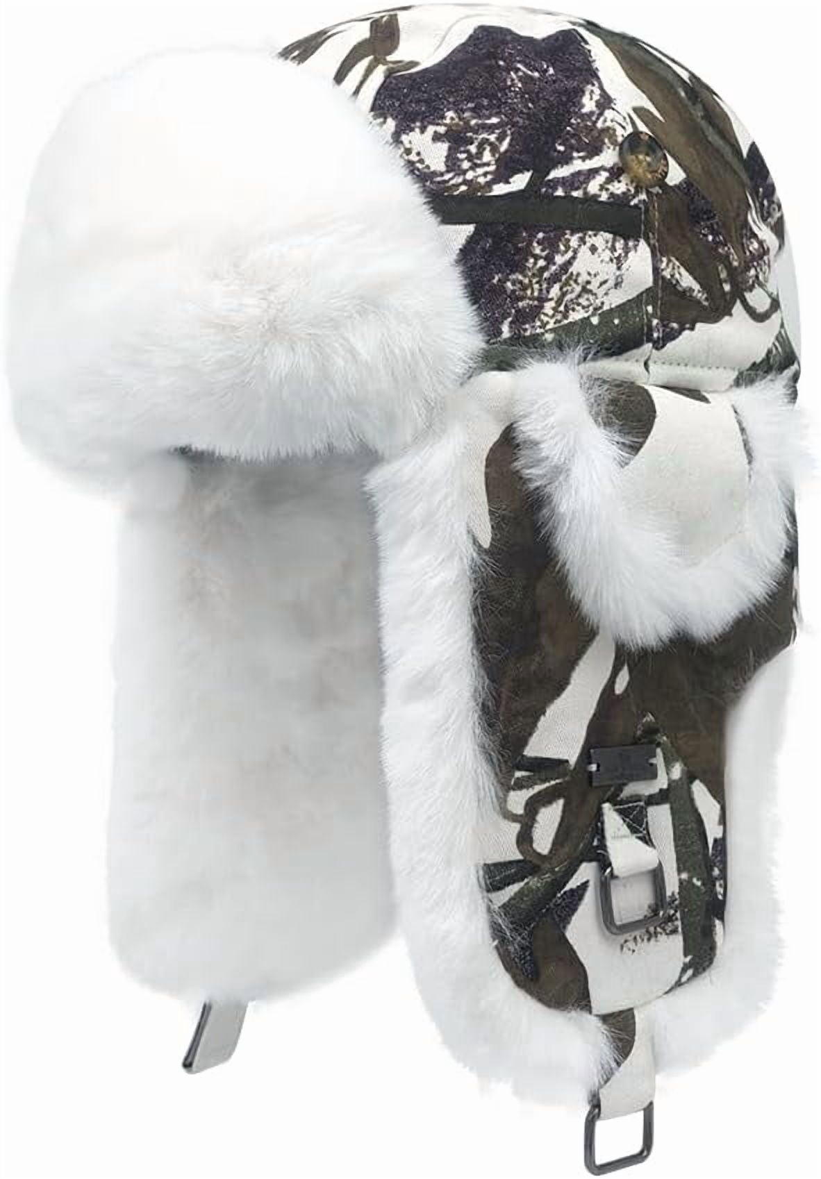 Fur Winter Trapper Hat,Wool Faux Fur Aviator Ski Trapper Trooper Pilot ...