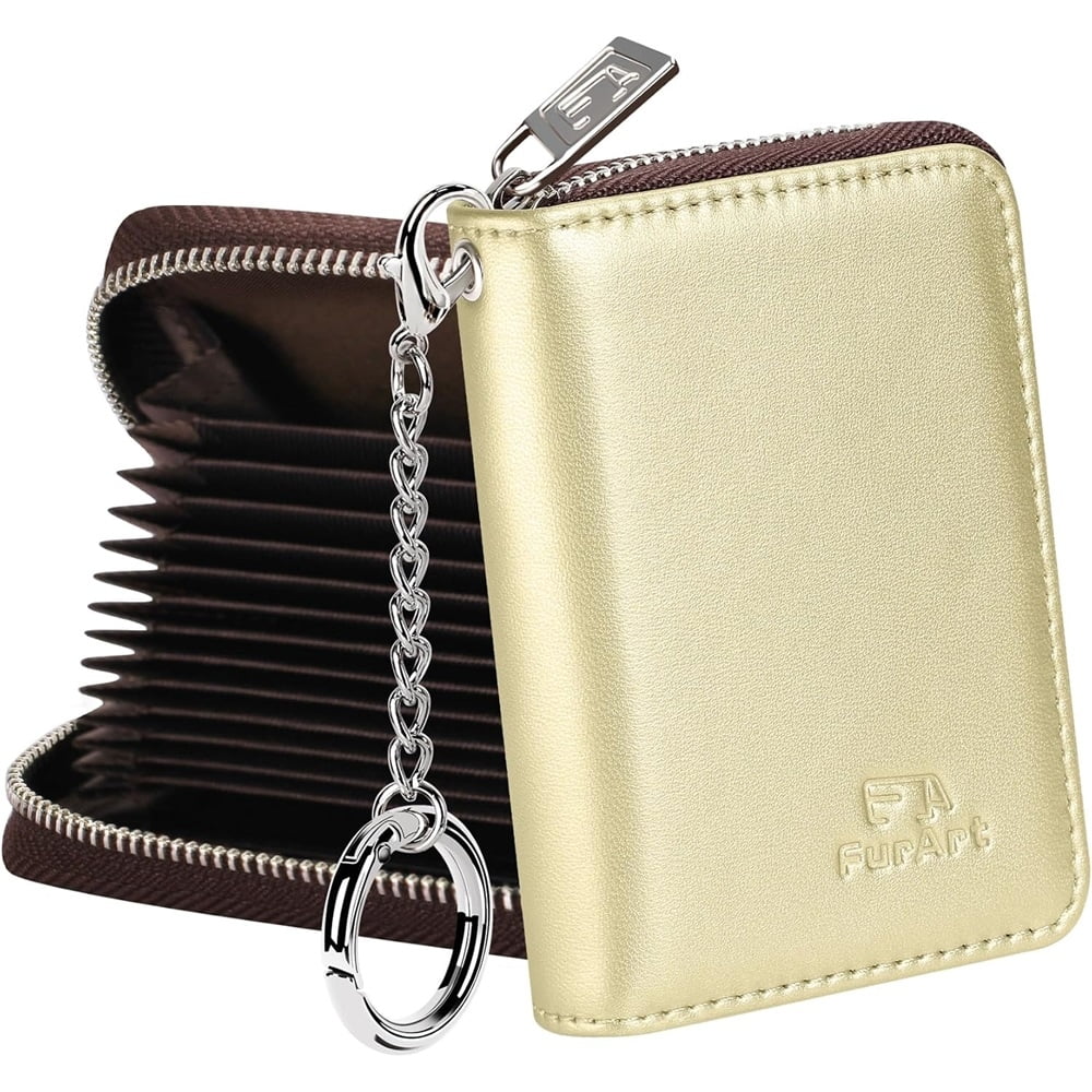 FurArt Zipper Wallet Women, RFID Blocking Credit Card Wallet, Business ...