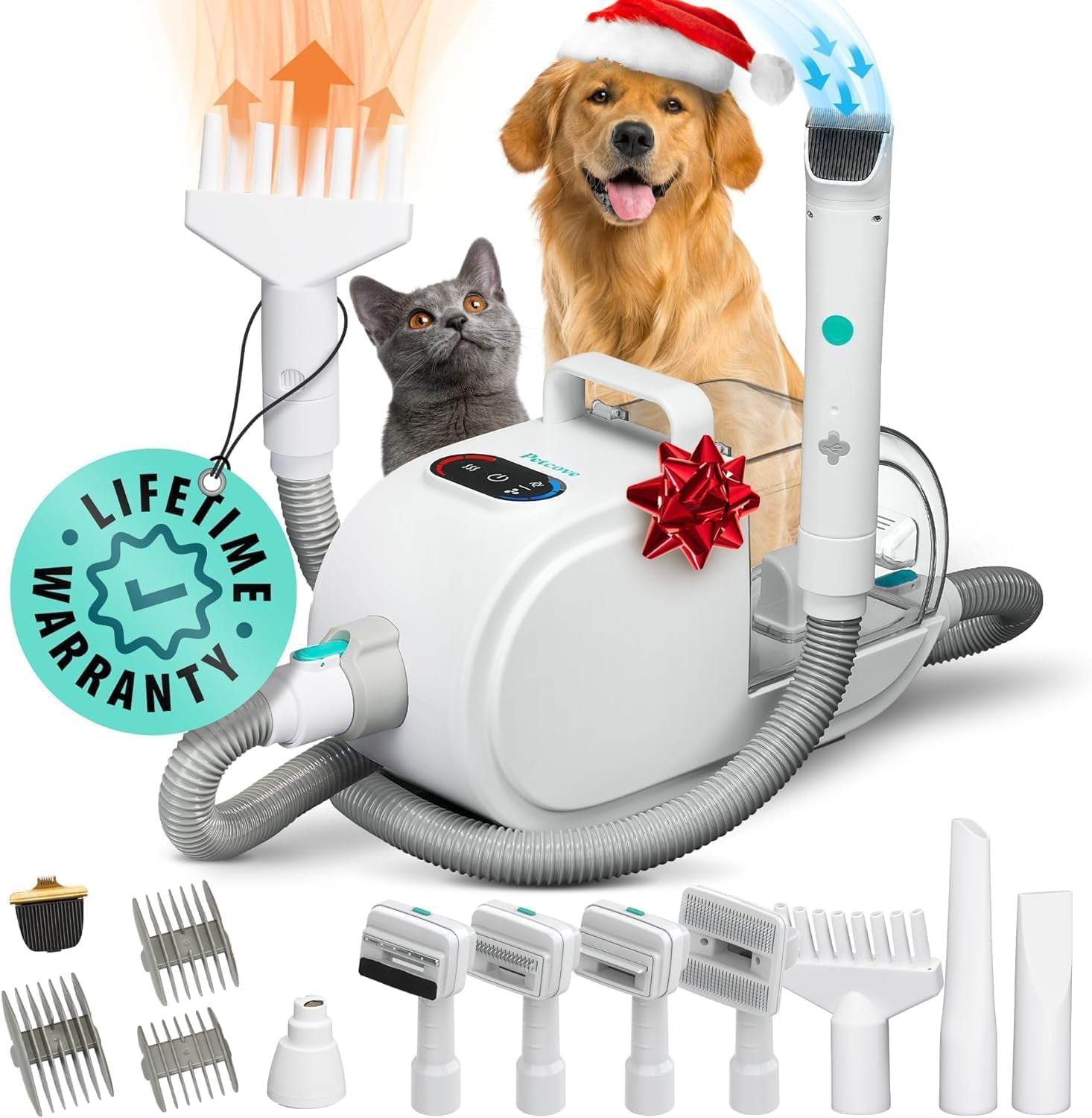 Petcove Furfluff 8-in-1 Dog Grooming Vacuum Kit with Hair Dryer ...