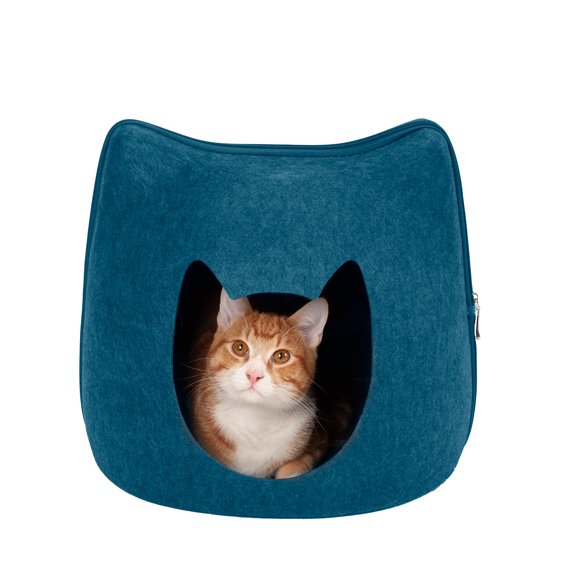 FurHaven Pet Cat Furniture | Cat Shape Cutout Felt Pet Bed for Cats ...