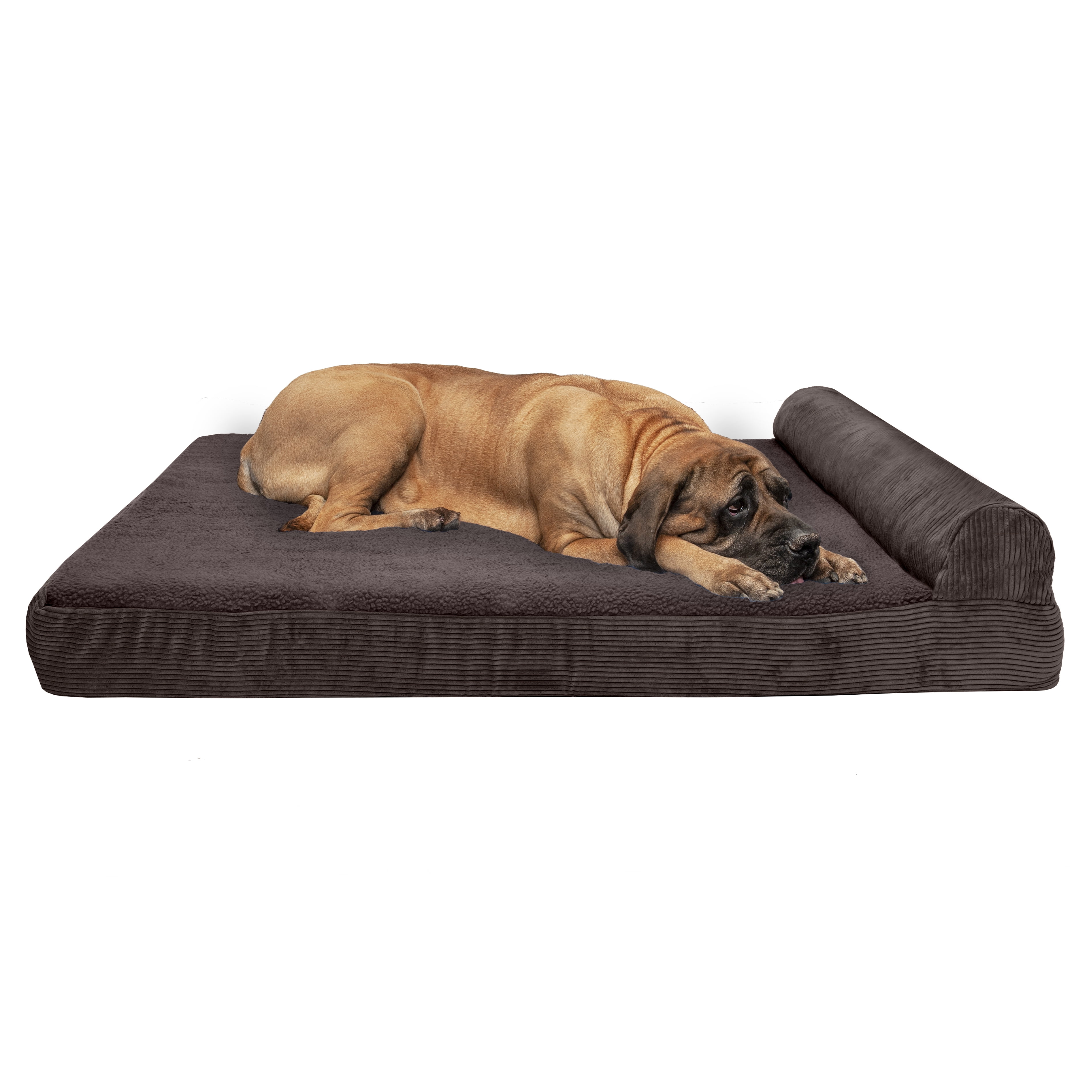 FurHaven Pet Dog Bed | Deluxe Orthopedic Faux Fleece & Corduroy Chaise ...