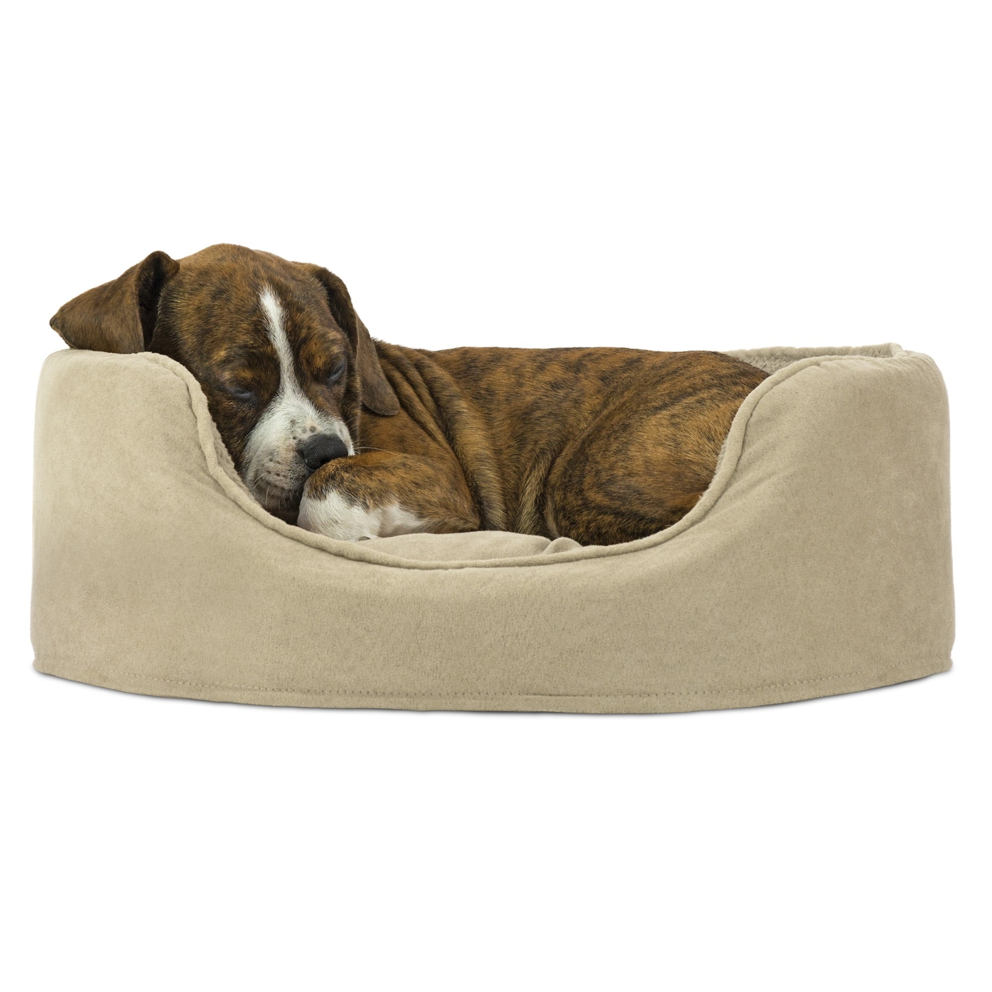 FurHaven Pet Dog Bed | Oval Terry Fleece and Suede Pet Bed for Dogs ...