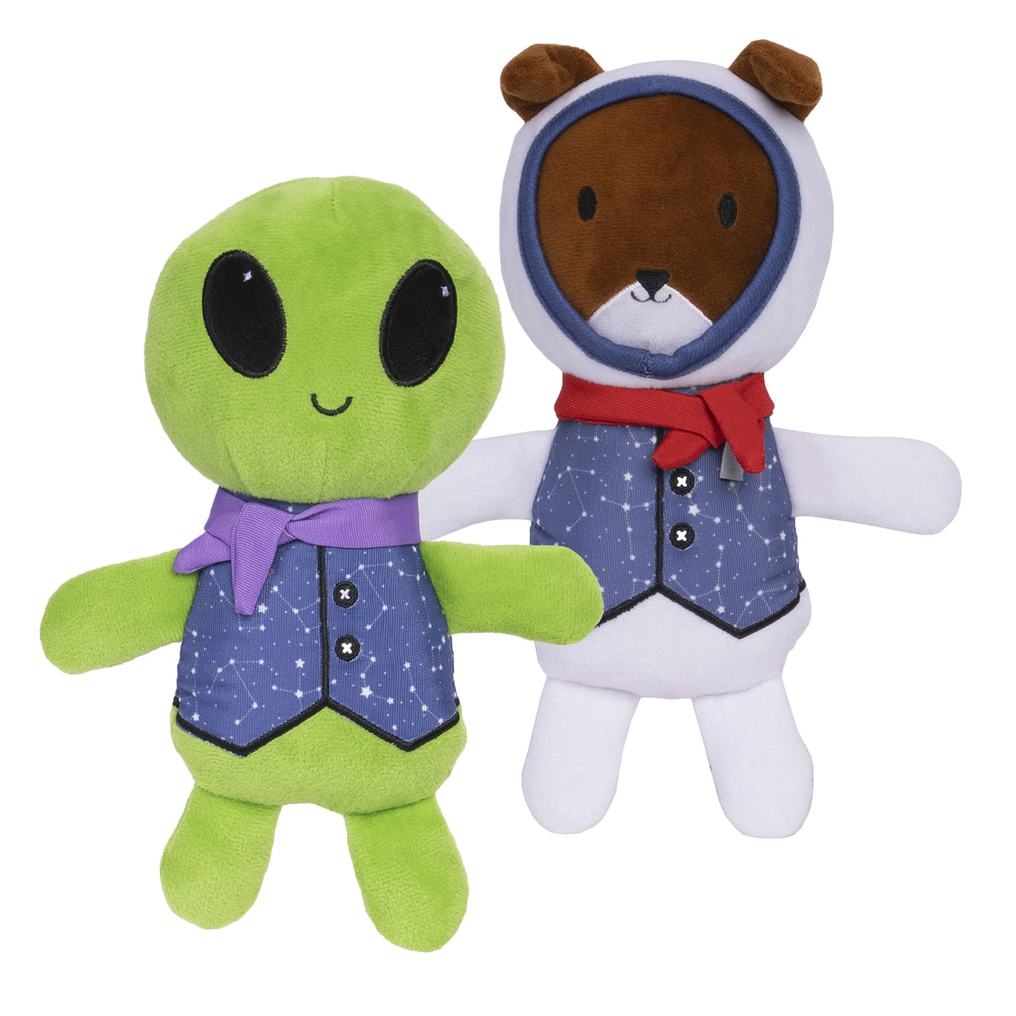 FurHaven Pet Products Dapper Dandies Plush Dog Toy Set - Galactic Collection, Alien and ...