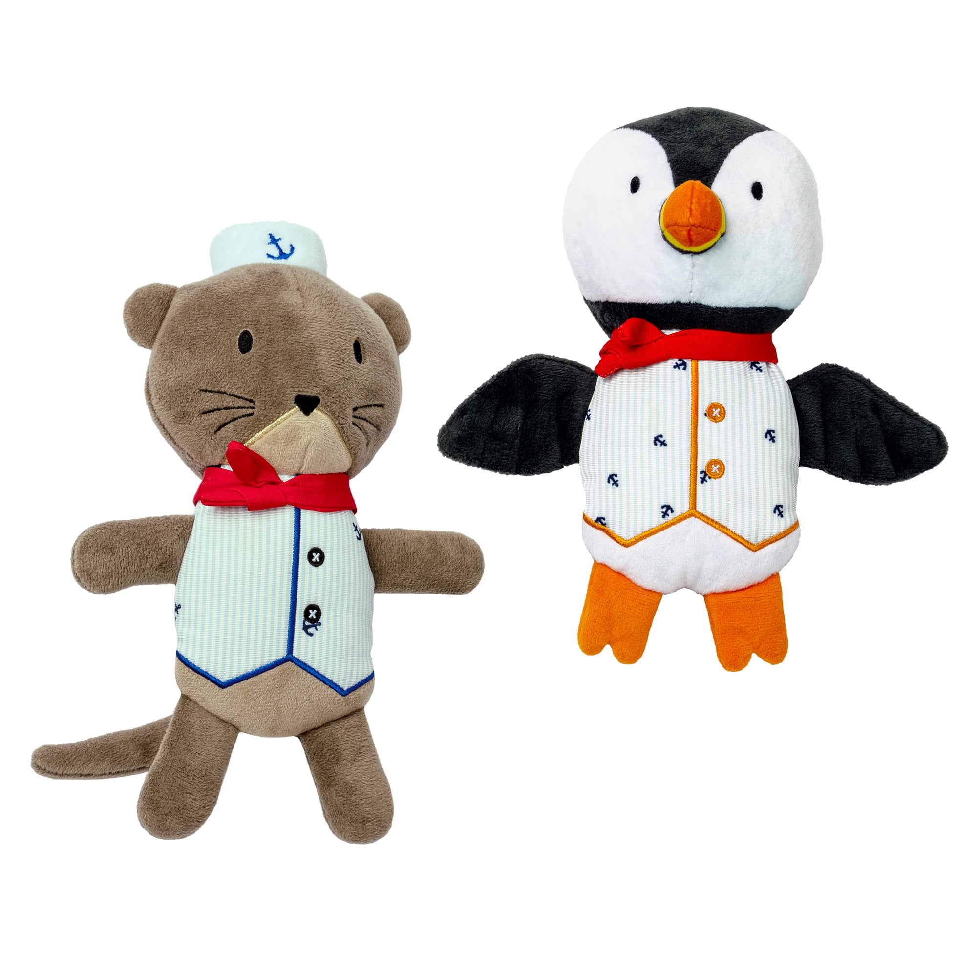 FurHaven Pet Products Dapper Dandies Plush Dog Toy Set - Nautical Collection, Otter & Puffin ...