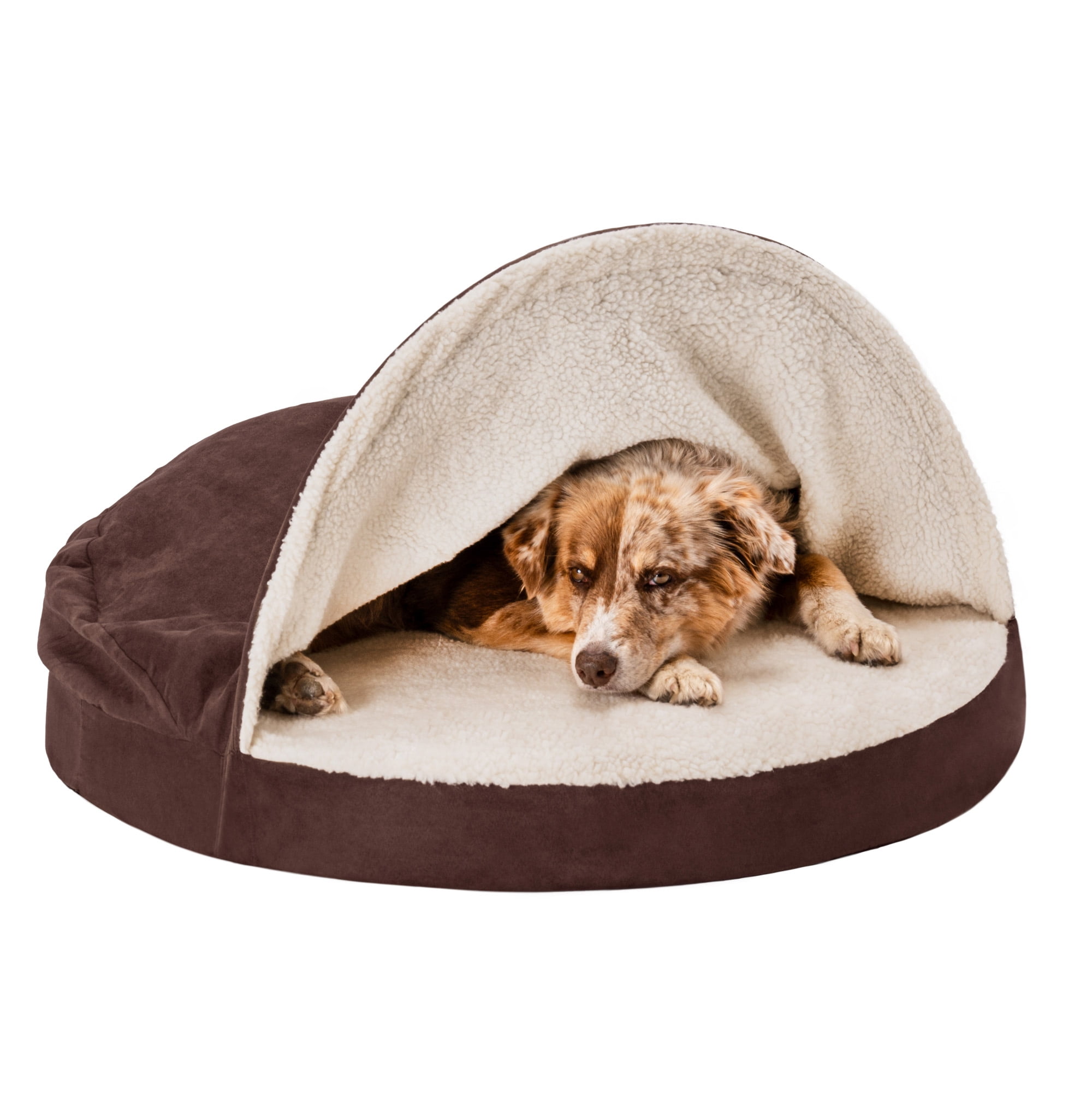 FurHaven Pet Products Faux Sheepskin Orthopedic Snuggery Burrow Pet Bed ...
