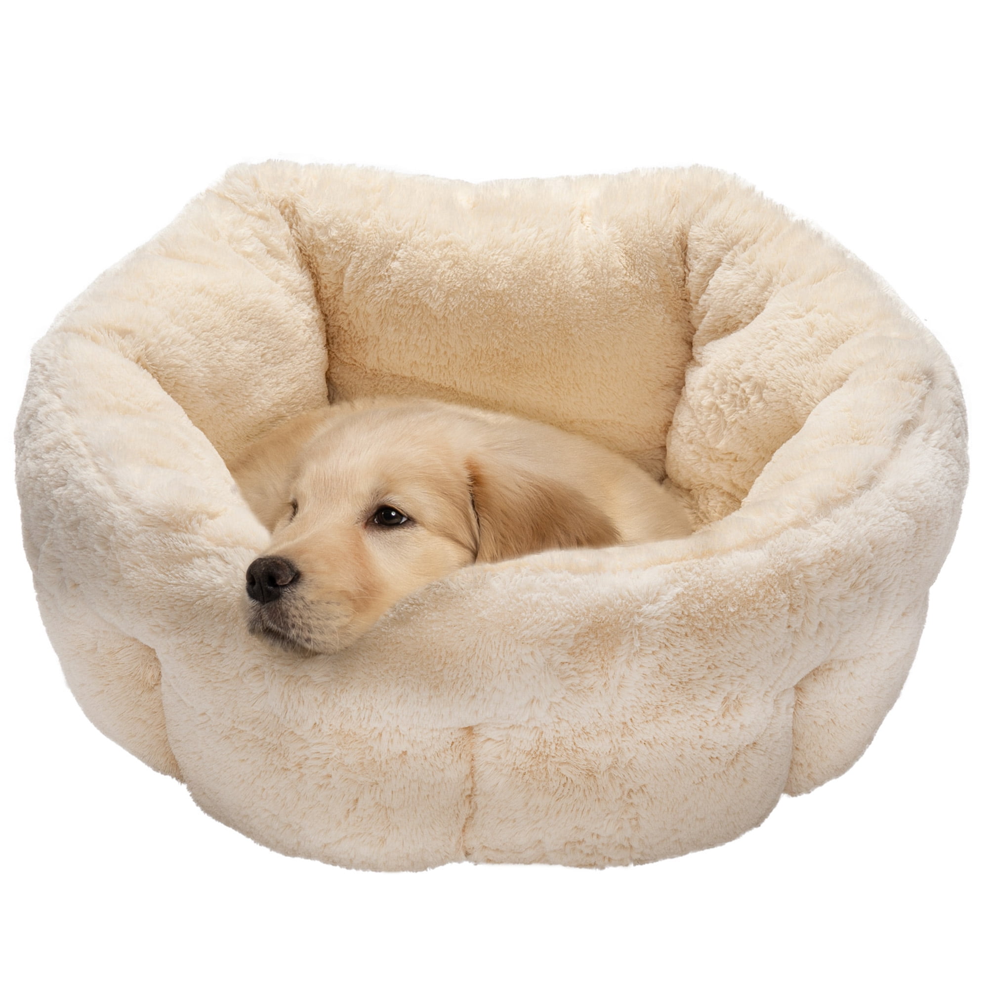 FurHaven Pet Products Luxury Faux Fur Warming Hi-Lo Cuddler Pet Bed ...