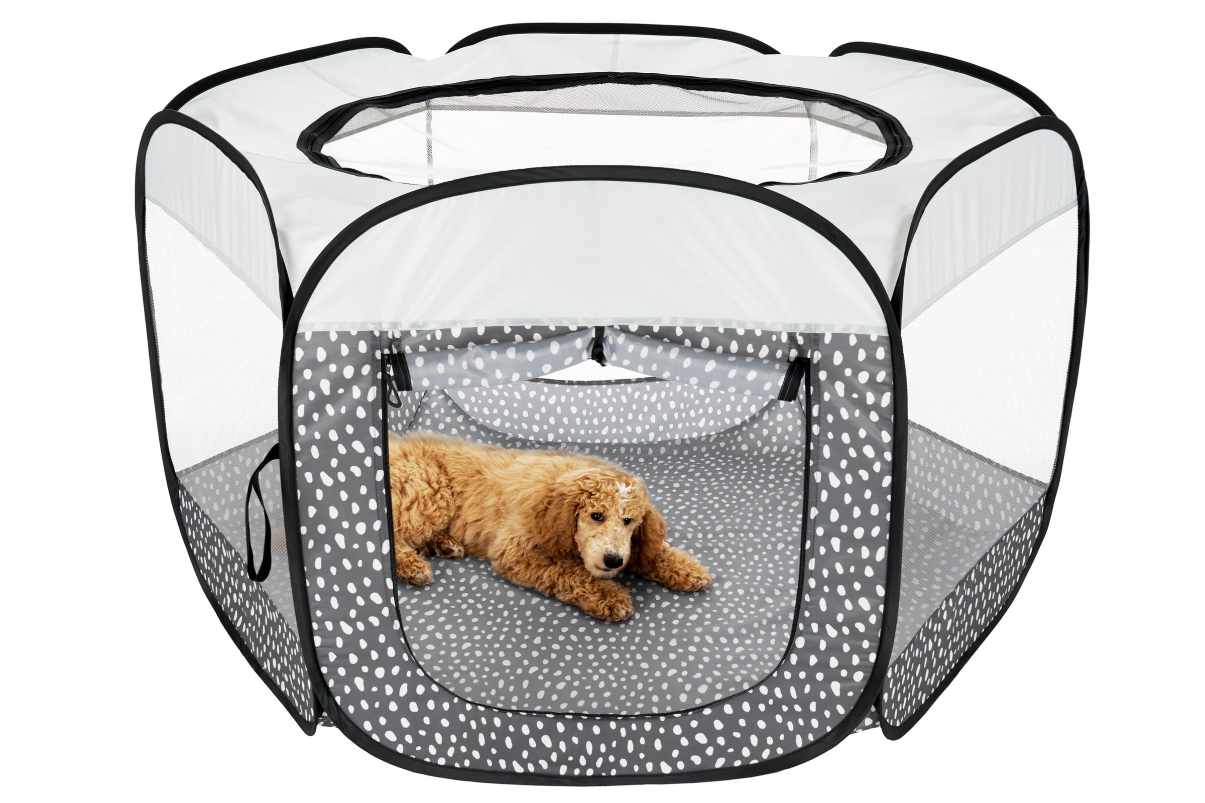 FurHaven Pet Products Mesh Open-Air Pet Playpen - Gray Pebbles, Extra ...