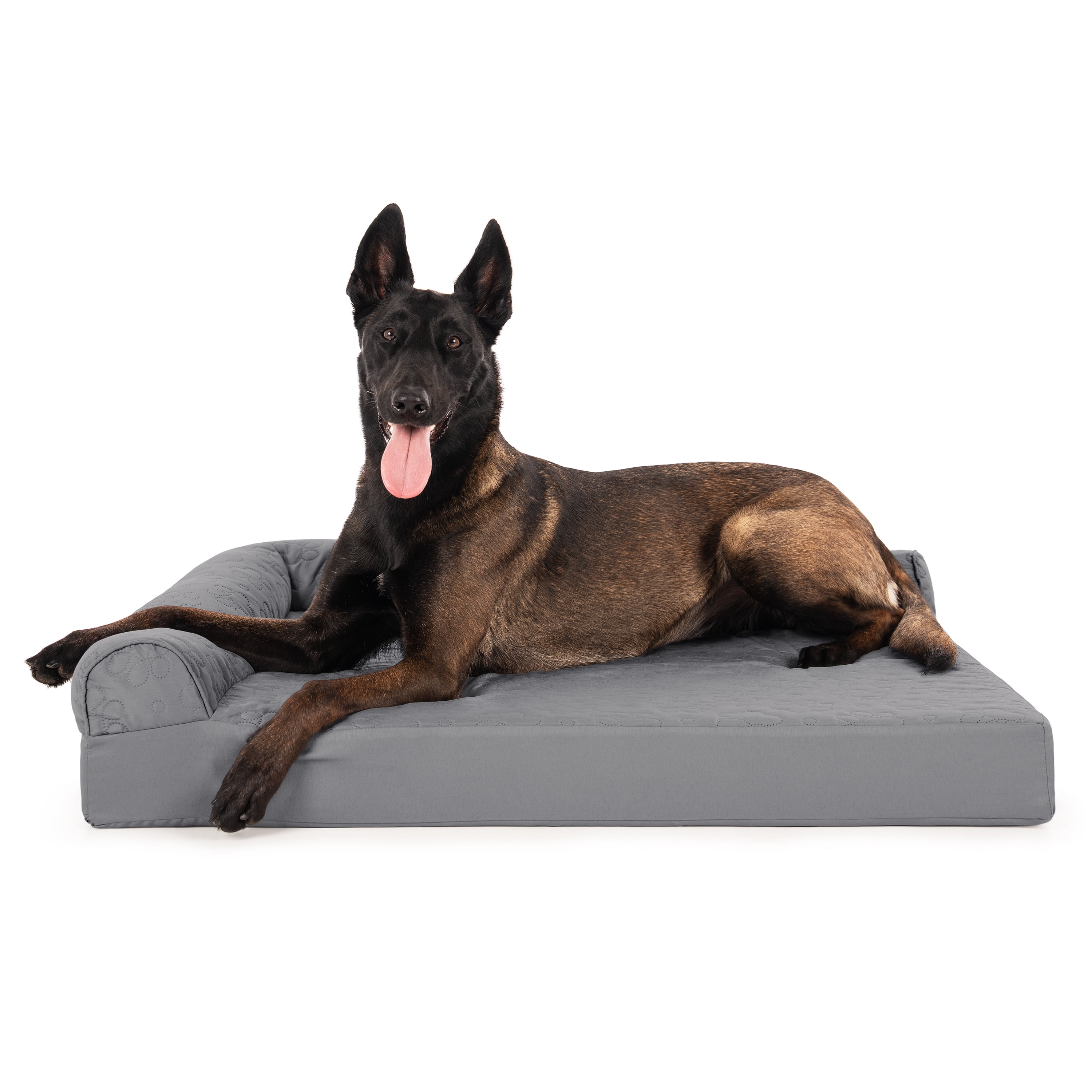 FurHaven Pet Products Paw-Quilted Orthopedic Deluxe L-Chaise Pet Bed ...