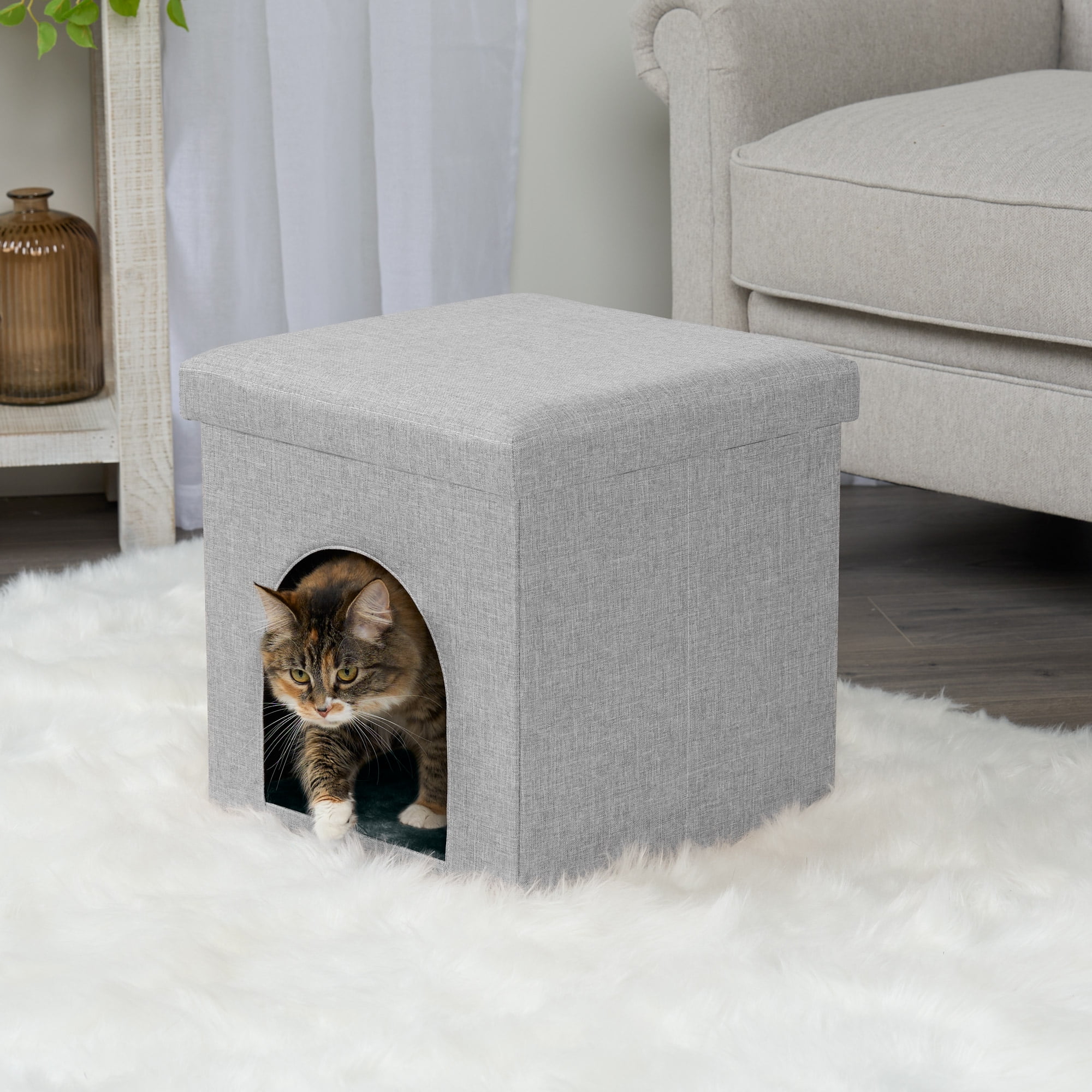 FurHaven Pet Products Small Pet House Footstool for Dogs & Cats - Mist ...