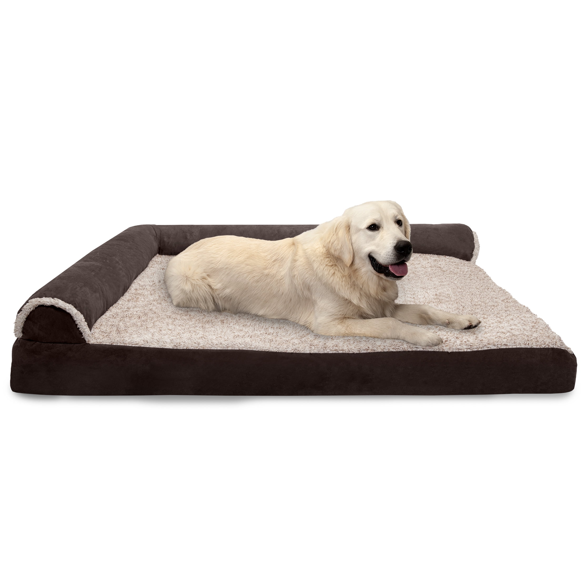 FurHaven Pet Products Two-Tone Faux Fur & Suede Memory Top Deluxe ...