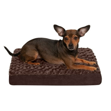 SENNAUX Rectangle Plush Pet Bed Calming Bed for Dogs Cats Kennel ...