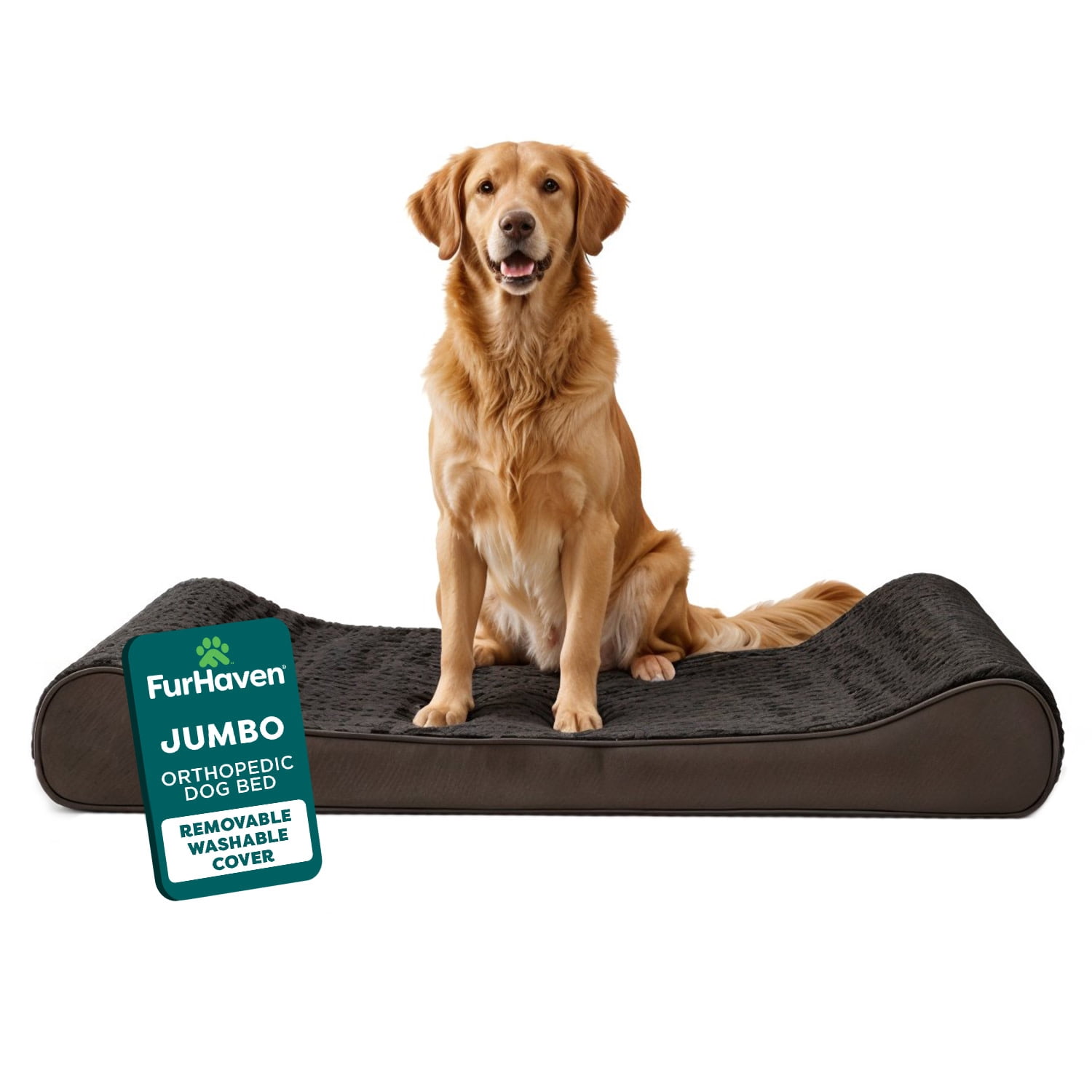 FurHaven Ultra Plush Luxe Lounger Orthopedic Foam Plus Memory Pet Bed ...