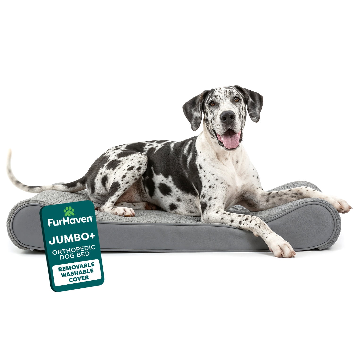Furhaven Orthopedic Dog Bed for Large Dogs w/ Removable Washable Cover ...