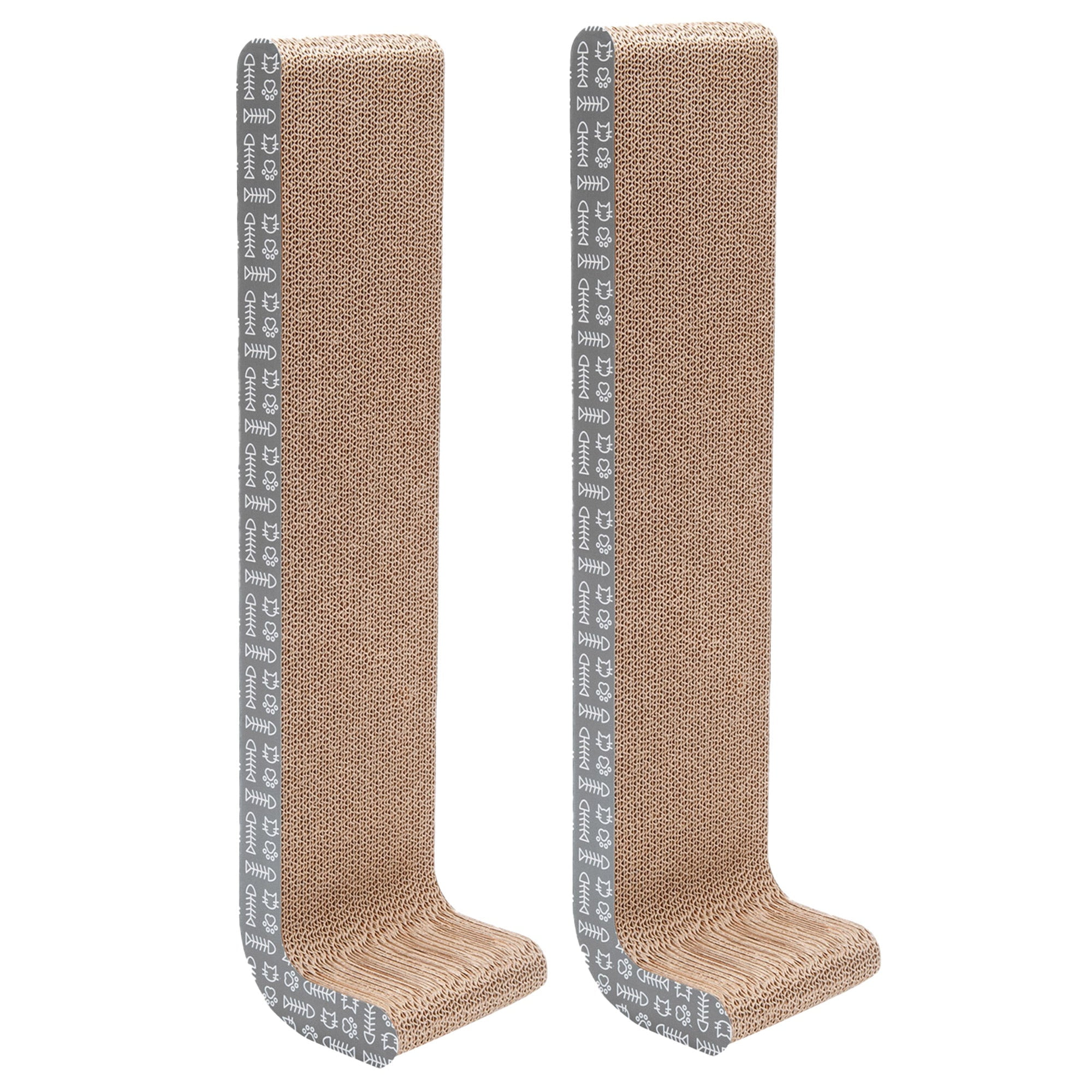 FurHaven Wall-Mounted Cardboard Cat Scratcher, Gray with White Print ...