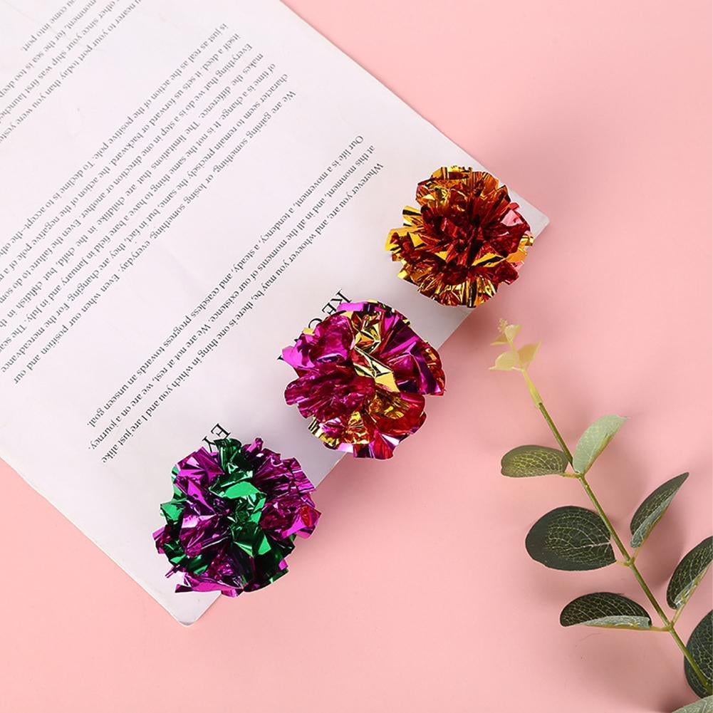 FurNest 10pcs Toys Multicolor Mylar Crinkle Ball Pet Rattle Paper Ball ...