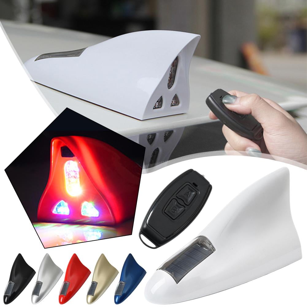 FurNest Car Solar Shark Fin Antenna Remote Control Flashing Light Body ...