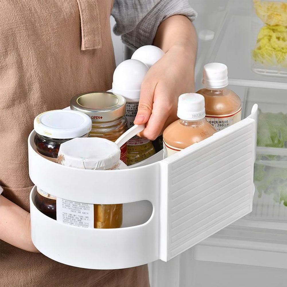 FurNest DIY 360 Rotate Fridge Condiment Storage Rack Lazy Organizer for ...