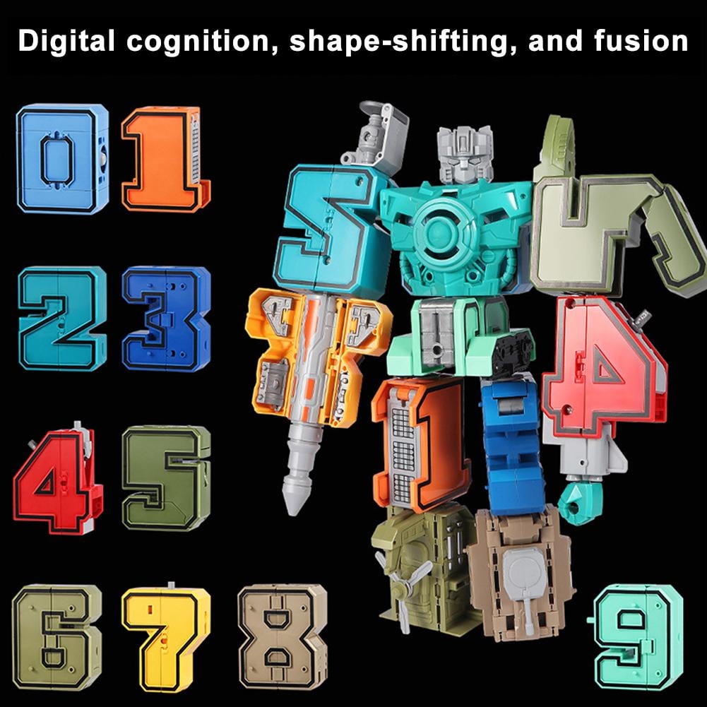 FurNest Digital-Magic Number Transformer Robot Toy Assembling Action ...