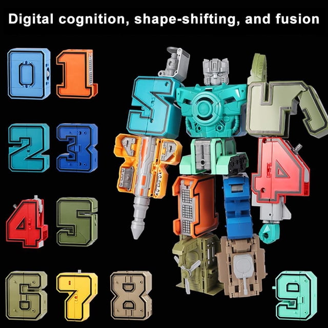 FurNest Digital-Magic Number Transformer Robot Toy Assembling Action ...