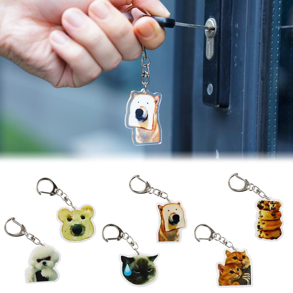 FurNest Funny Dog Cat Meme Keychanin Pendant Speechless Hilarious ...