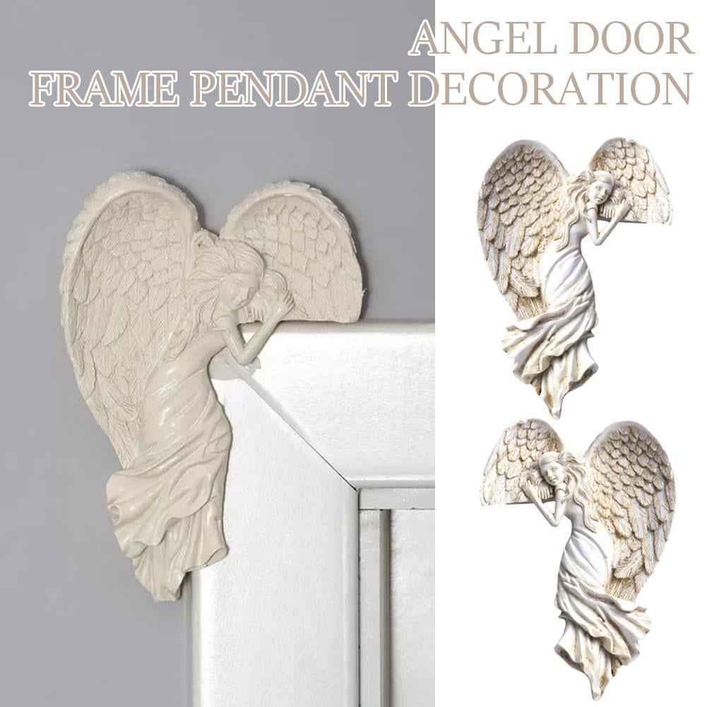 FurNest GINTBN Angel Door Frame Decor, Angel Wings Wall Decor, 3D Resin ...